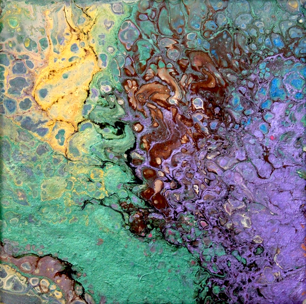 EARTH SERIES Abstract Paintings Organic, Earth Art - Turquoise Tree